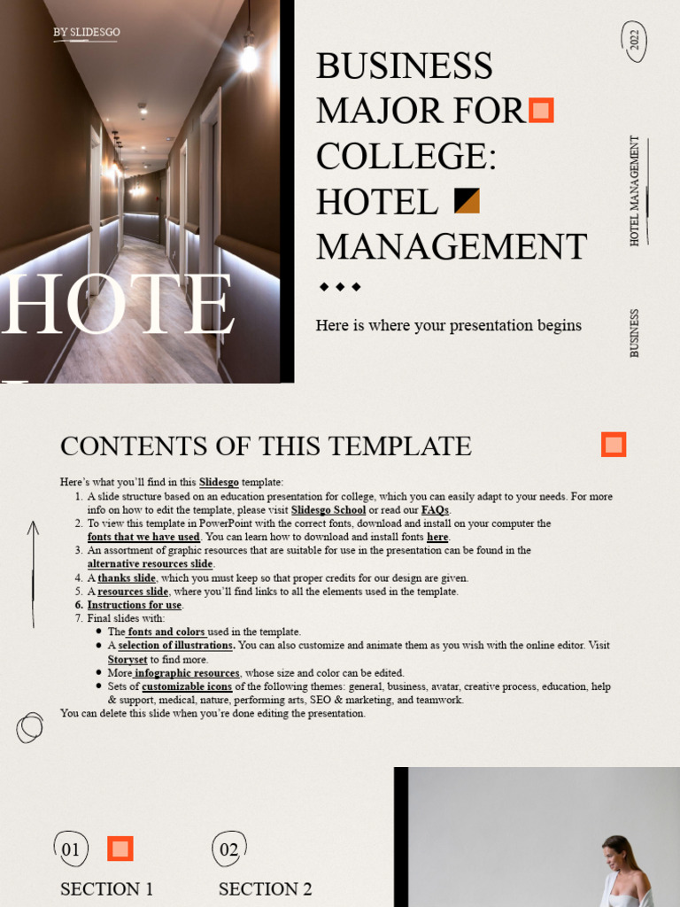 Business Major For College - Hotel Management by Slidesgo | PDF ...