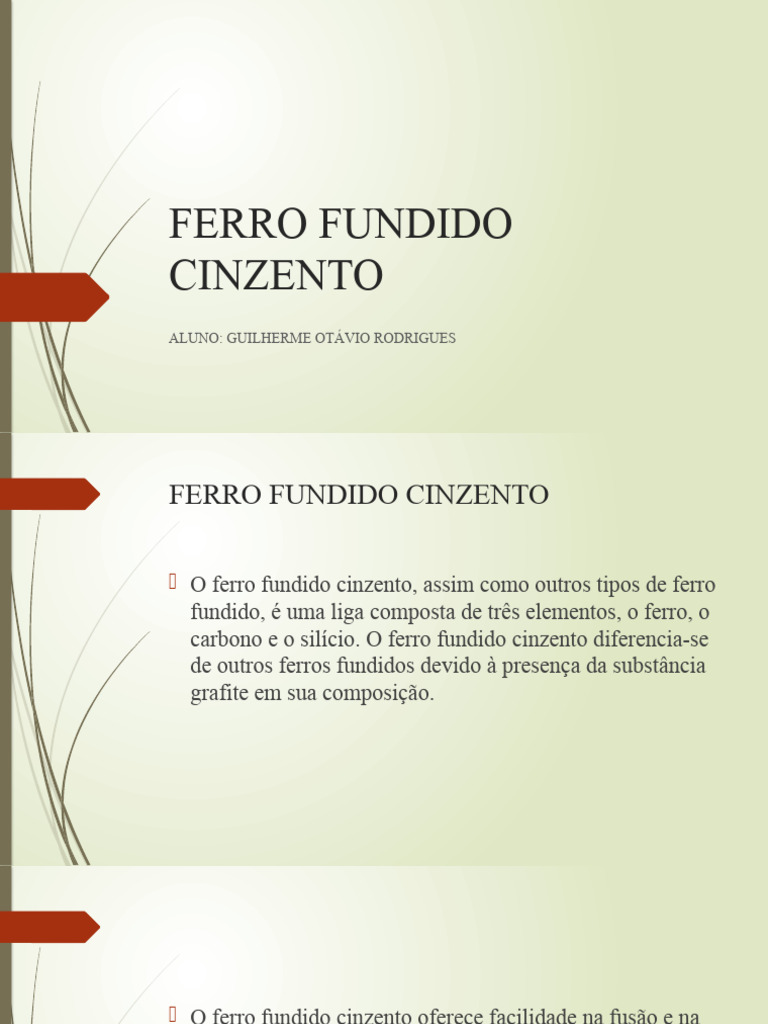 Tipos e Características do Ferro Fundido Cinzento | PDF | Ferro fundido ...