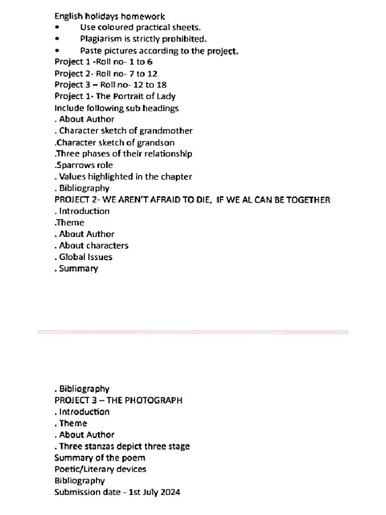 English Holidays Homework | PDF