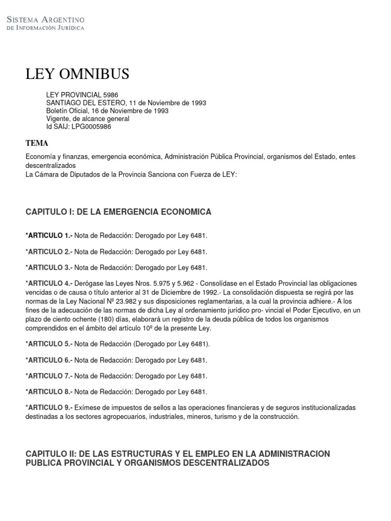 Ley Omnibus | PDF | Jubilación | Gobierno