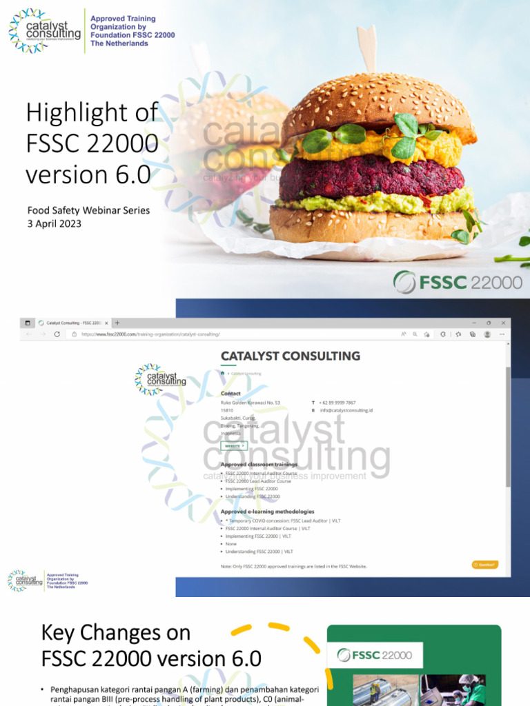 Highlight of FSSC 22000 Version 6.0 - Apr 2023 Shared | PDF