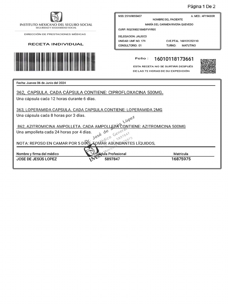 Receta IMSS editable 2jalisco | PDF