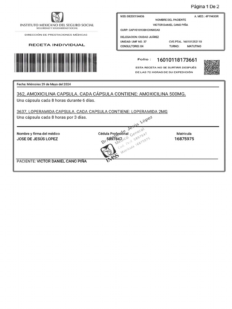 Receta IMSS editable VD | PDF