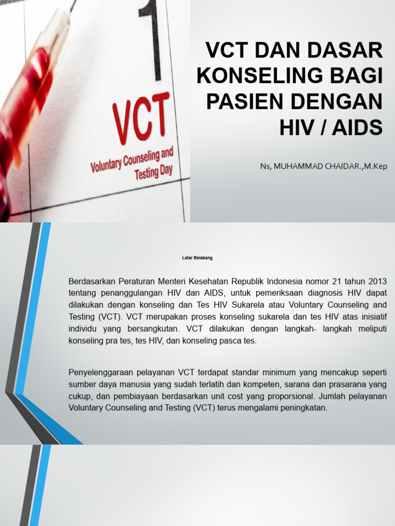 Fix VCT DAN DASAR KONSELING BAGI PASIEN DENGAN HIV | PDF