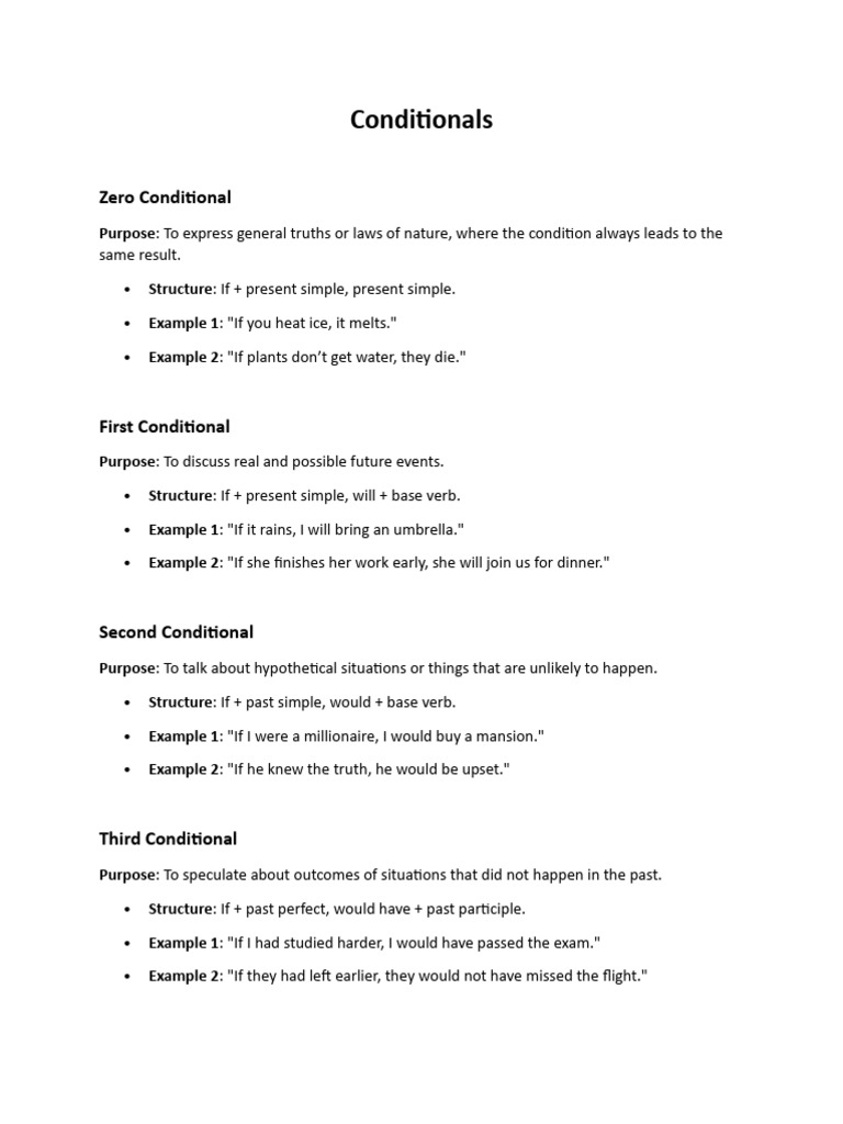 Understanding English Conditionals | PDF