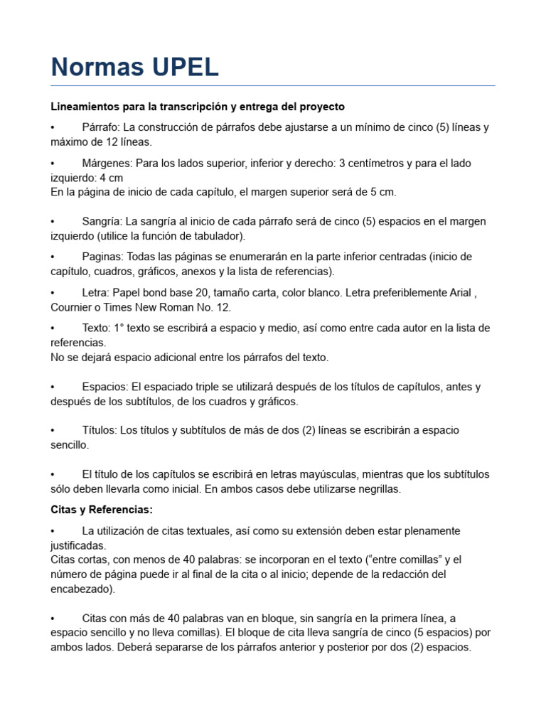 Normas UPEL | PDF | Hogar y jardín
