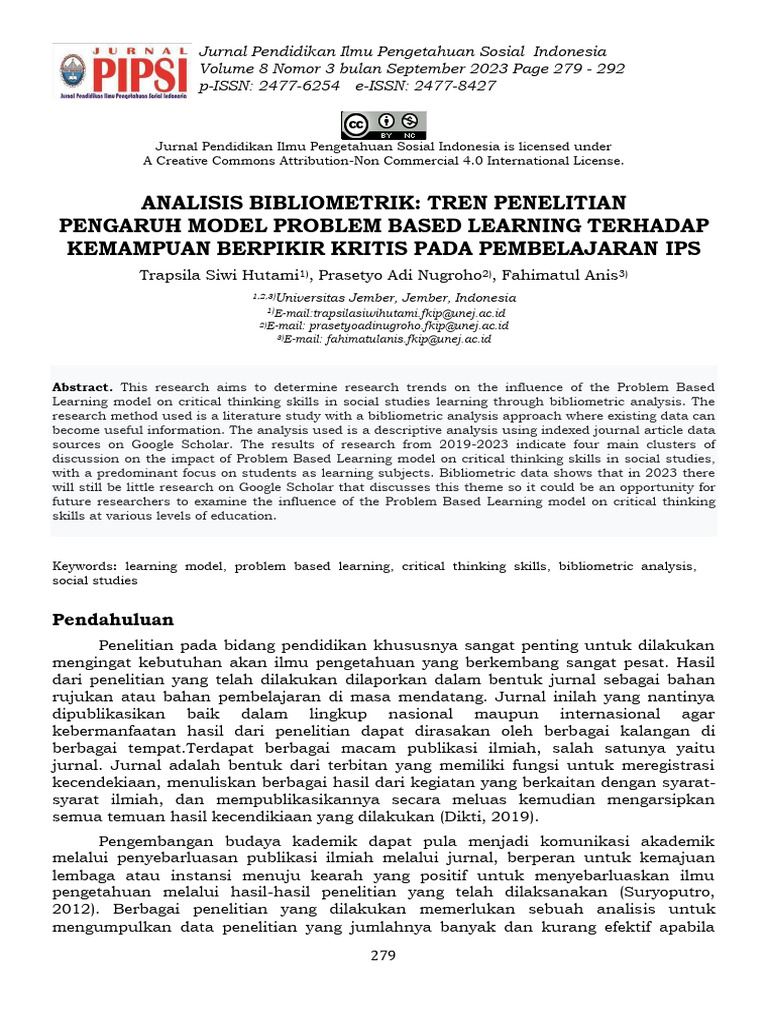 ANALISIS BIBLIOMETRIK TREN PENELITIAN | PDF ANALISIS BIBLIOMETRIK TREN PENELITIAN | PDF
