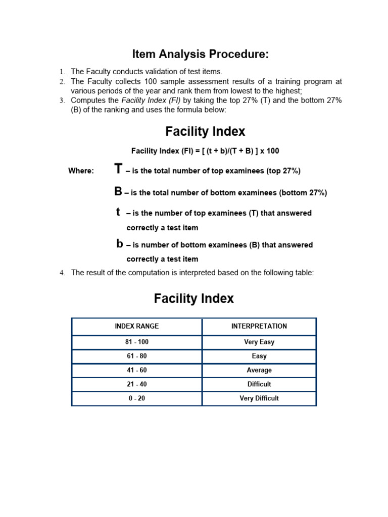 Item Analysis Procedure | PDF | Evaluation Methods | Tests