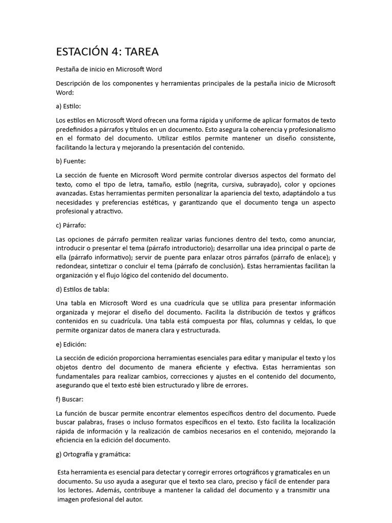 Herramientas Clave de Word: Pestaña Inicio | PDF | Microsoft | Diseño