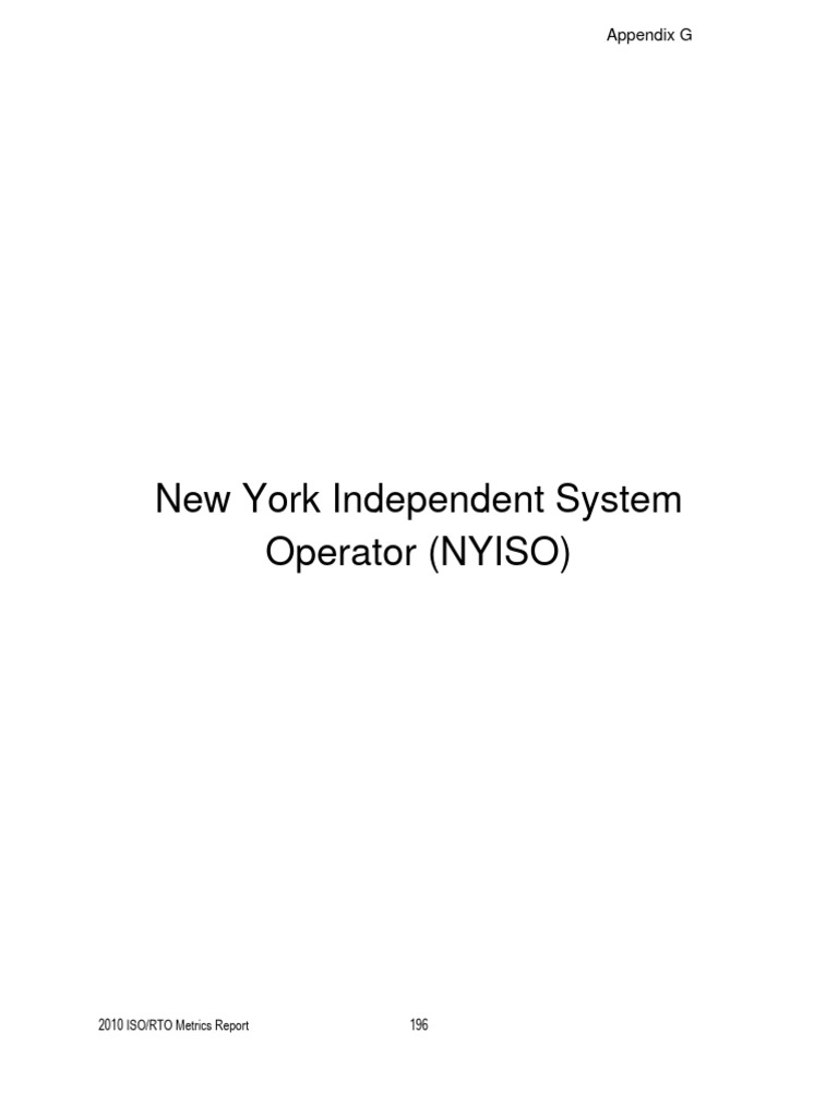NYISO Rto Metrics | PDF | Forecasting | Electric Power Transmission
