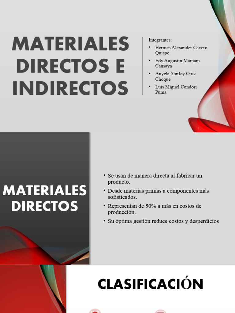 Exposición-Materiales Directos e Indirectos | PDF | Business | Economias