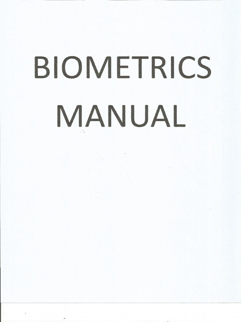 Biometrics Mannual | PDF
