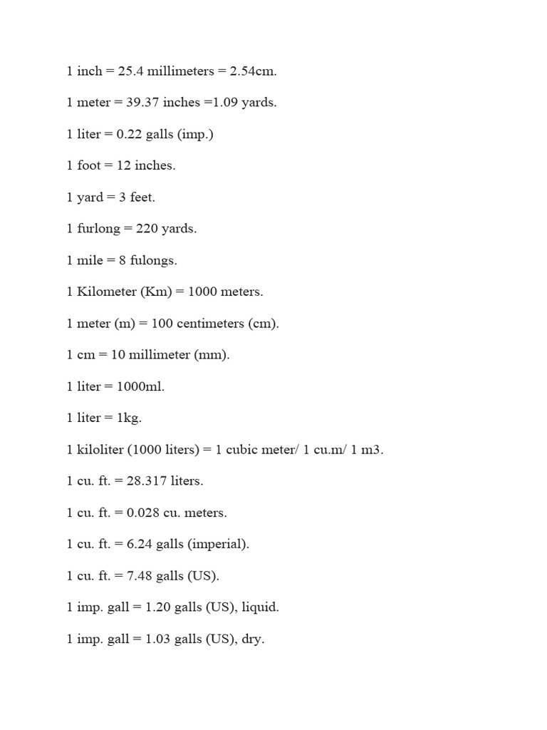 1 inch | Download Free PDF | Pascal (Unit) | Foot (Unit)