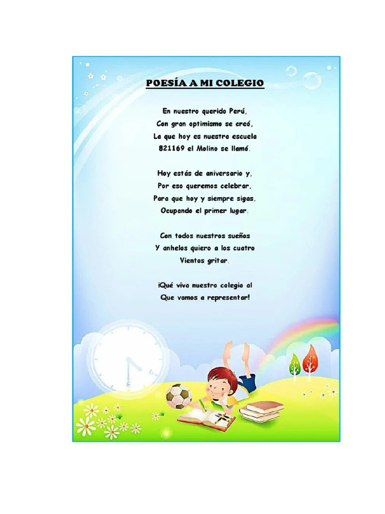 poesias a mi colegio | PDF