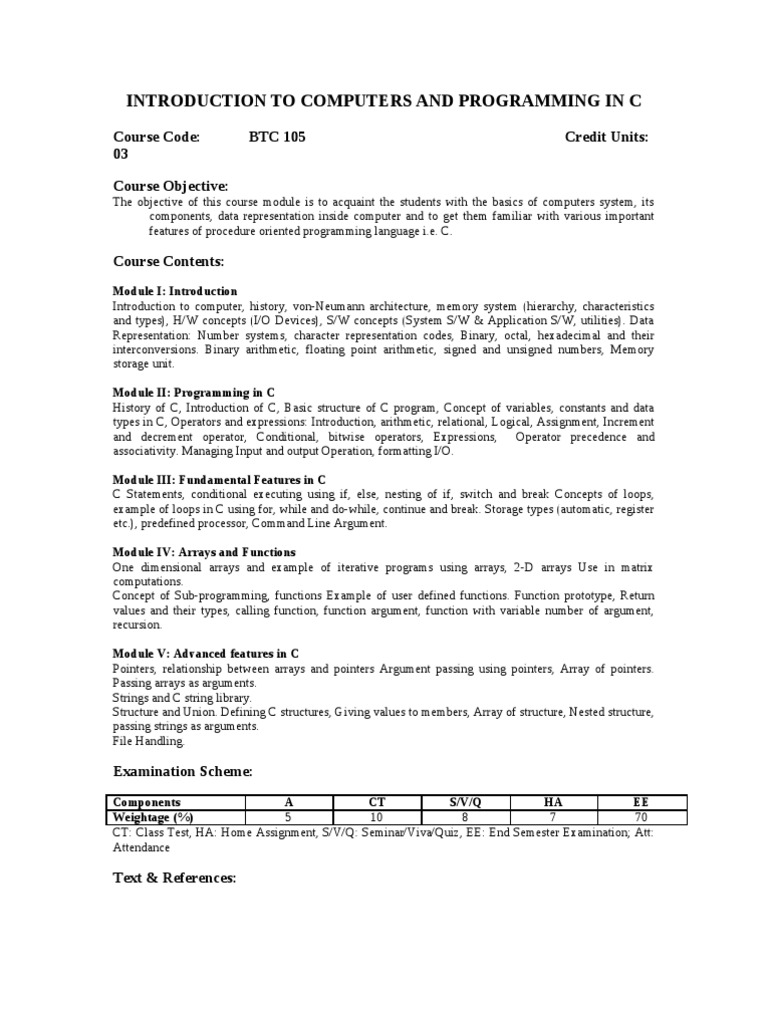 72ac1introduction To Computers and Programming in C | PDF | C ...
