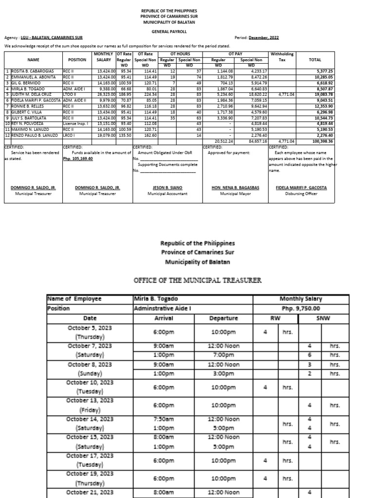 Overtime Computation 2023 | PDF | Taxation | Public Finance