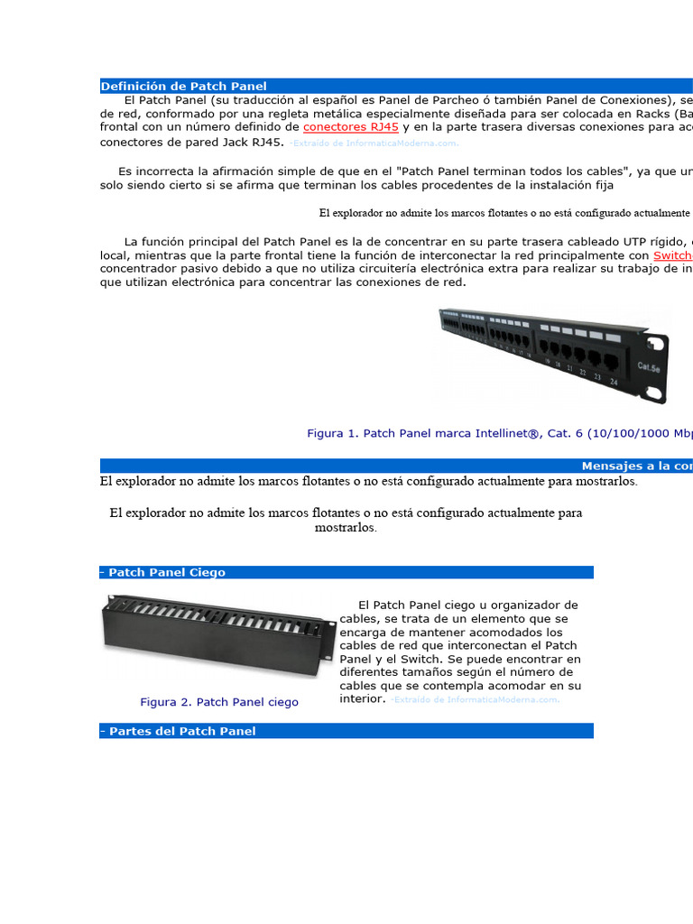 Definición de Patch Panel | PDF | Ingeniería Informática | Ingenieria Eléctrica