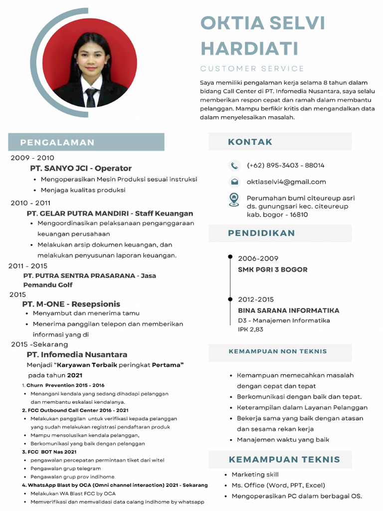 Oktia Selvi's CV | PDF