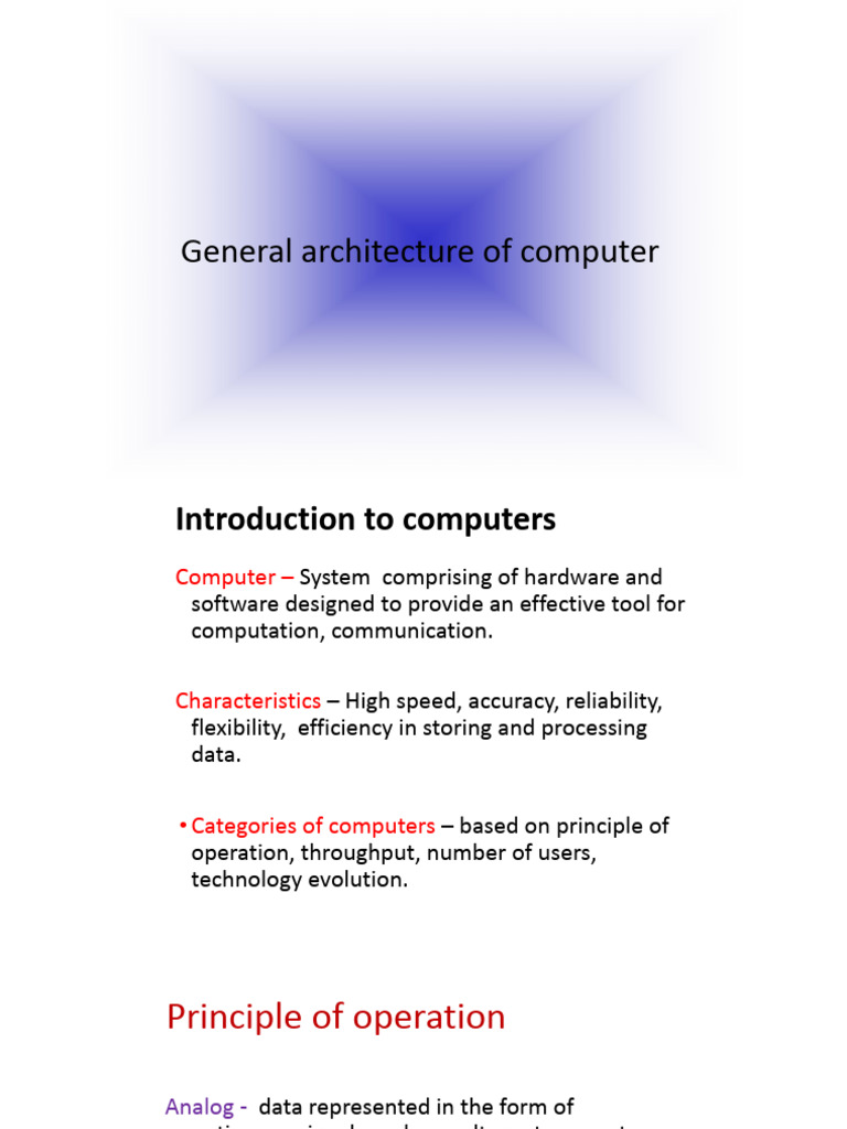 1 Architecture of Computer | PDF | Computer Data Storage | Programming
