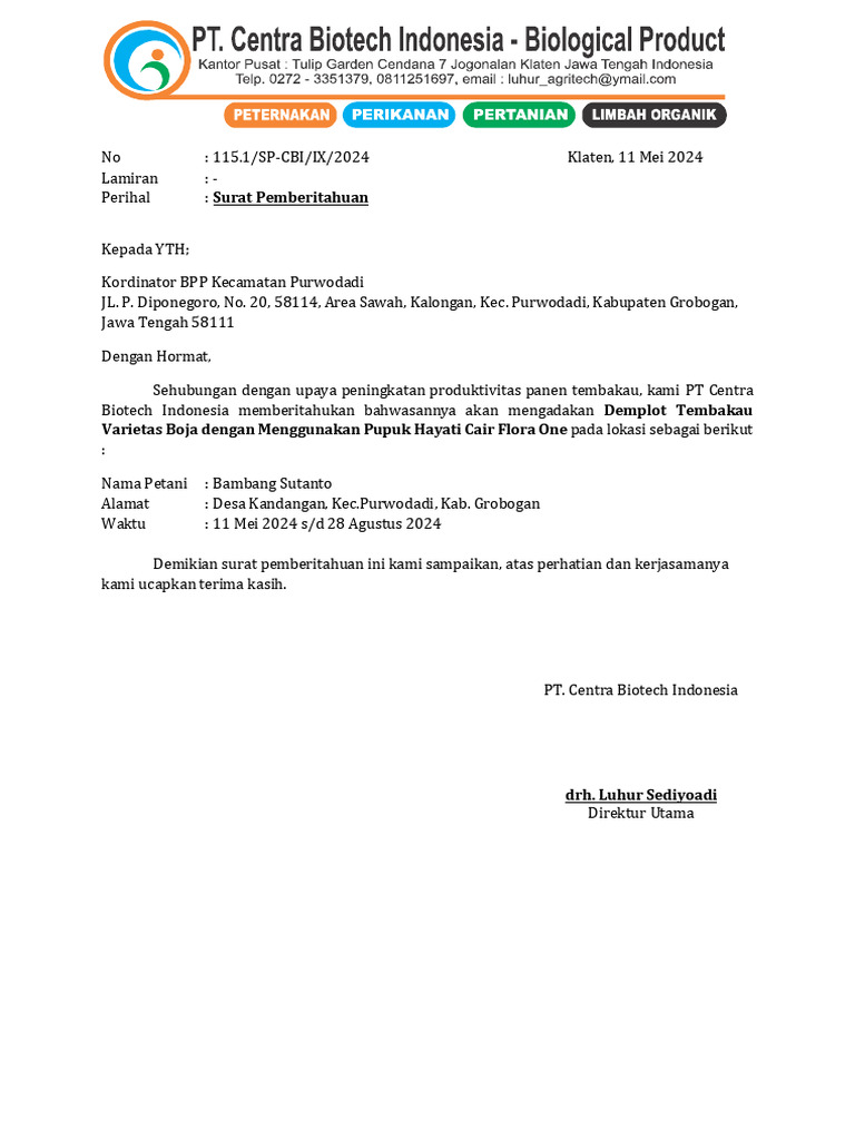 Surat Pemberitahuan BPP | PDF