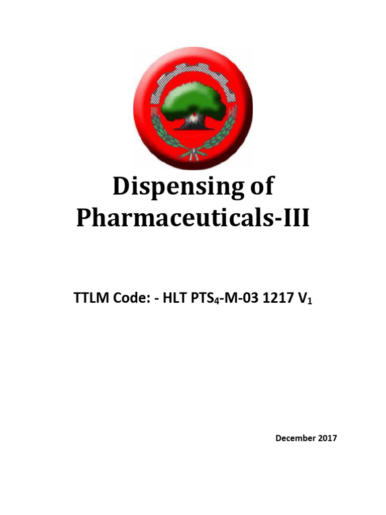PTS-Learning Module- Dispensing of Pharmaceuticals III | Download Free ...