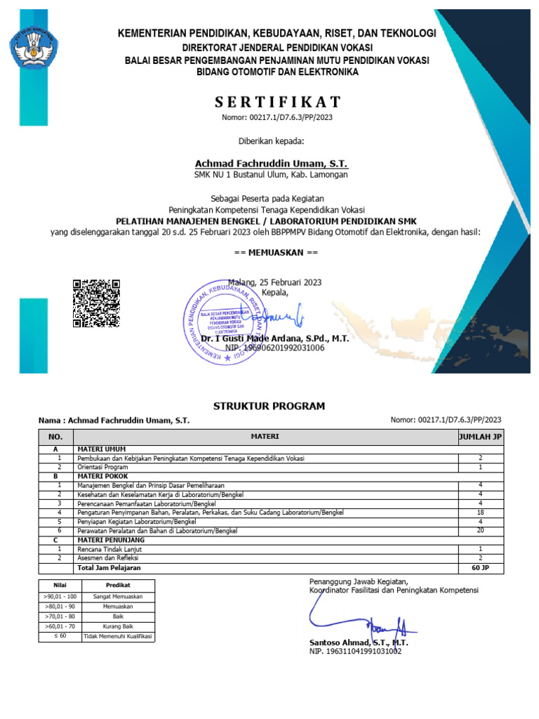 Sertifikat Peserta 120919 | PDF