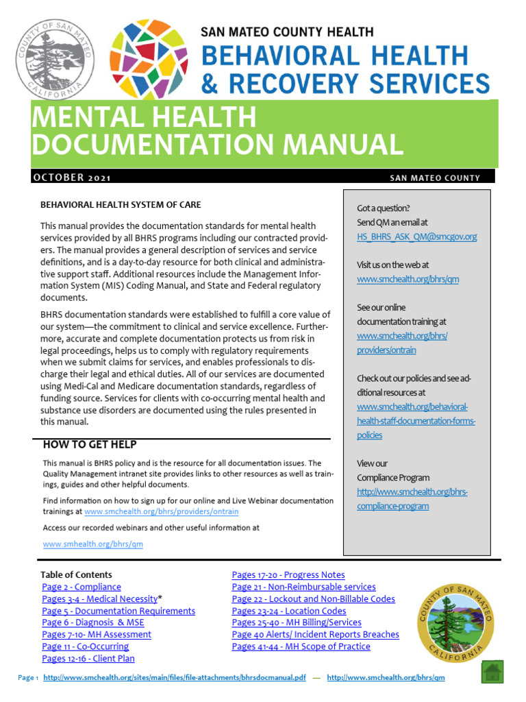 Bhrsdocmanual | PDF | Medical Diagnosis | Mental Disorder