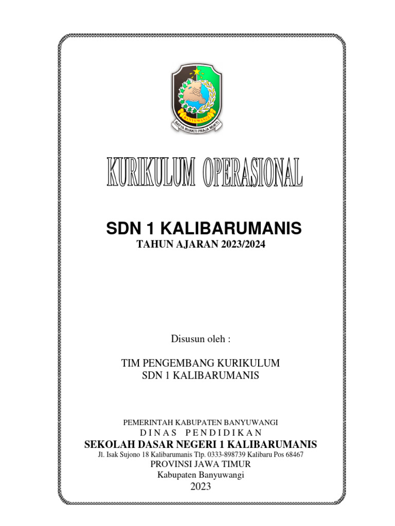Kosp SD Negeri 1 Kalibarumanis TP 2023-2024 | PDF