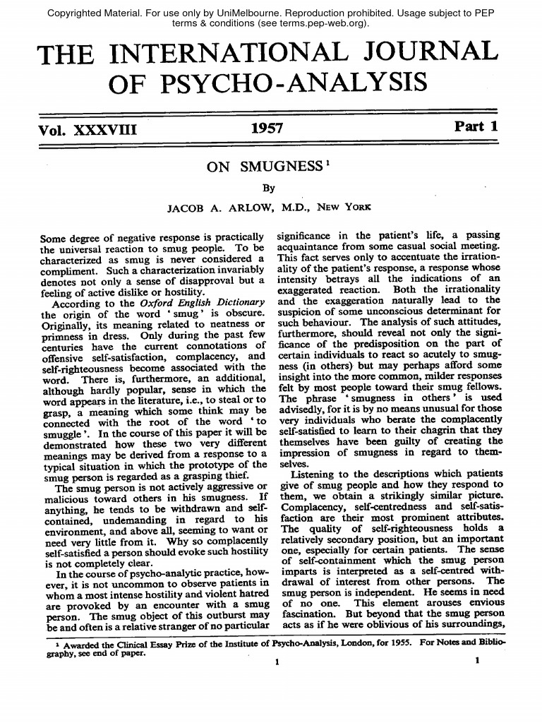 On Smugness | PDF | License | Psychology