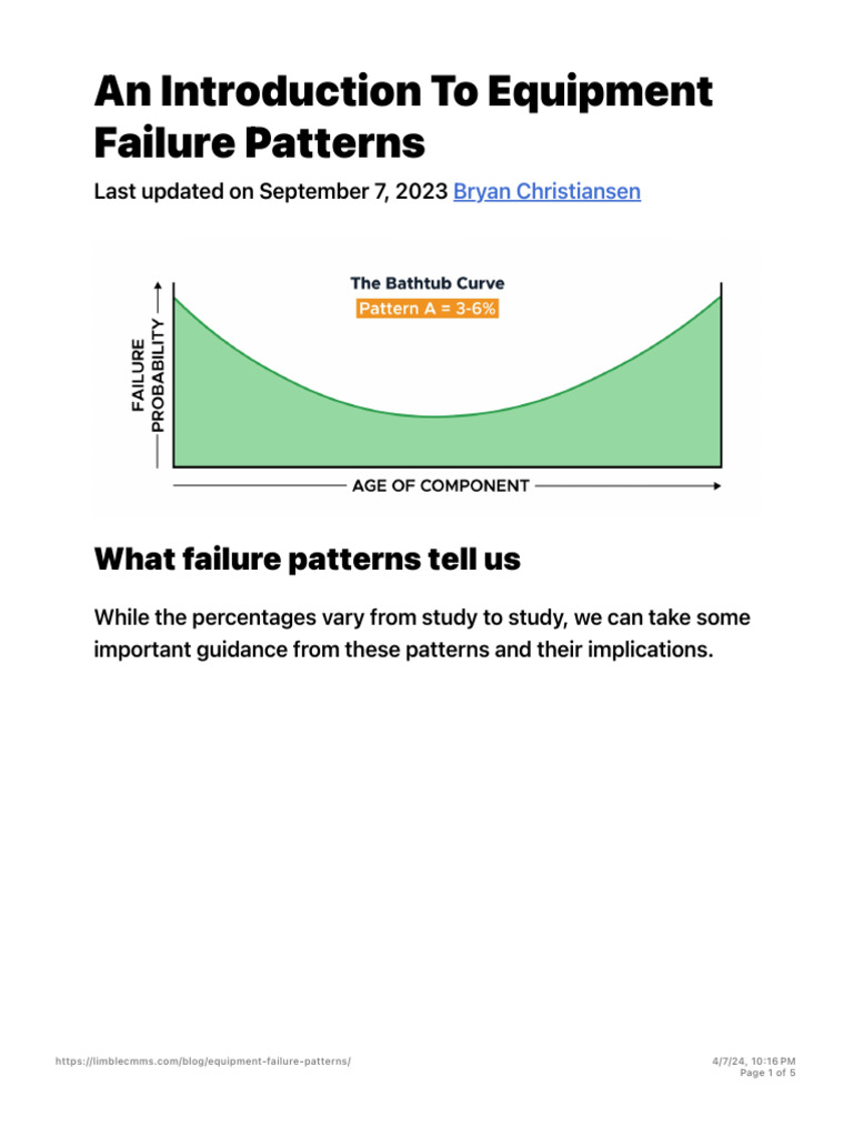 An Introduction To Equipment Failure Patterns | PDF | Reliability ...