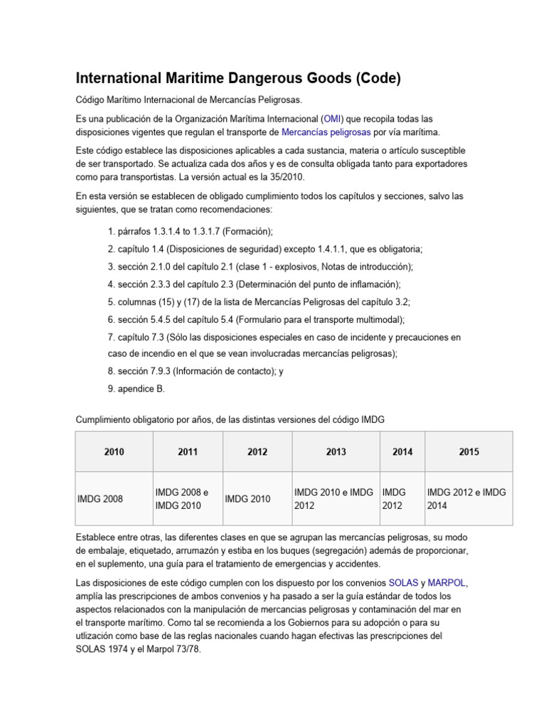 Codigo Imdg | PDF | Tecnología e ingeniería