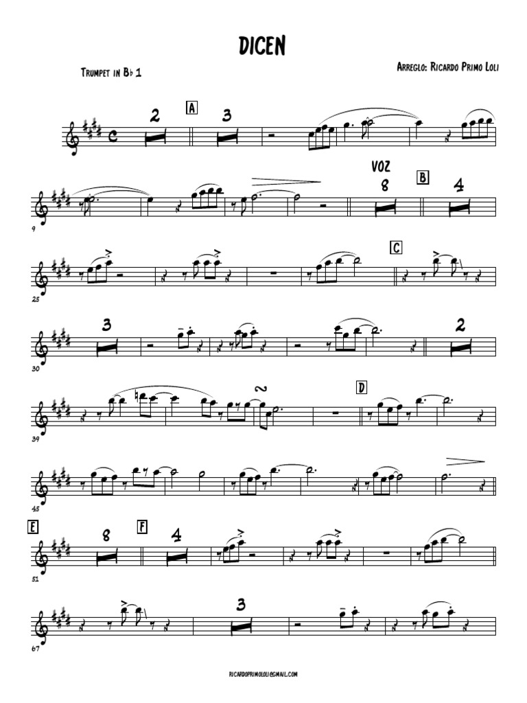 Dicen (Score) - Trumpet in BB 1 | PDF