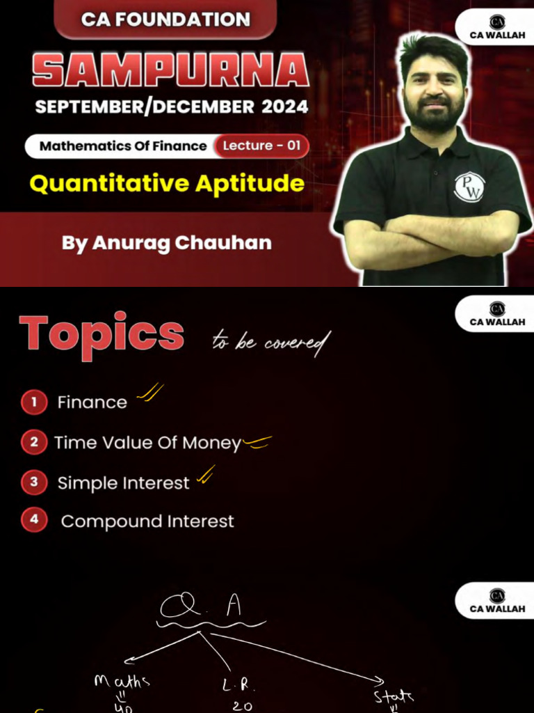 Mathematics of Finance 01 - Class Notes | PDF