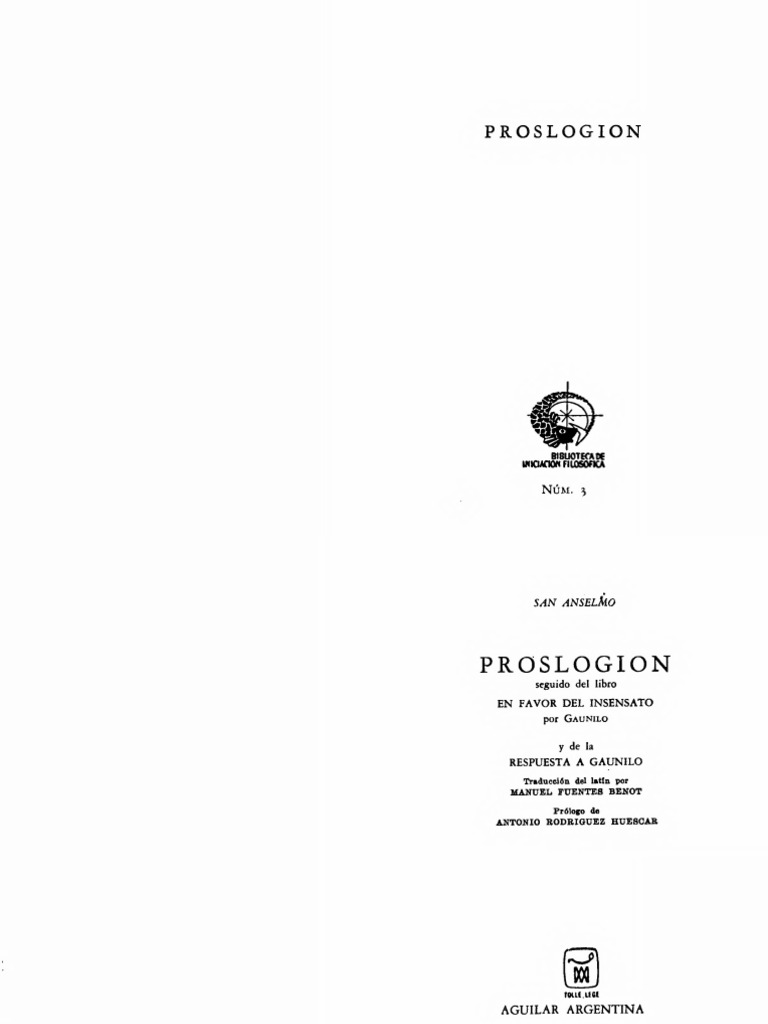 Proslogion - San Anselmo (2) - Text | PDF | Teología | Agustín De ...