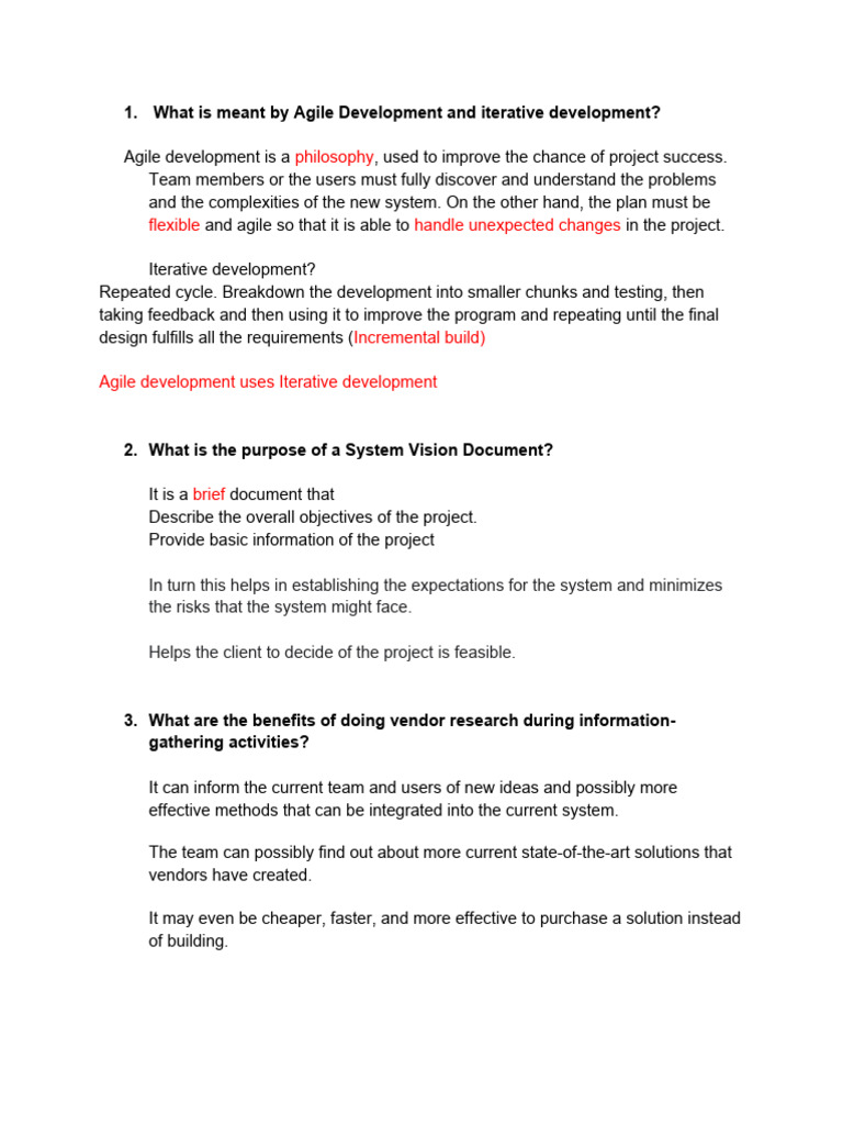 Philosophy: 1. What Is Meant by Agile Development and Iterative Development? | PDF | Agile ...