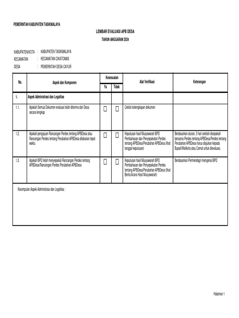Evaluasi APBDesa 2024 Desa Cayur | PDF | Pengelolaan Keuangan & Uang