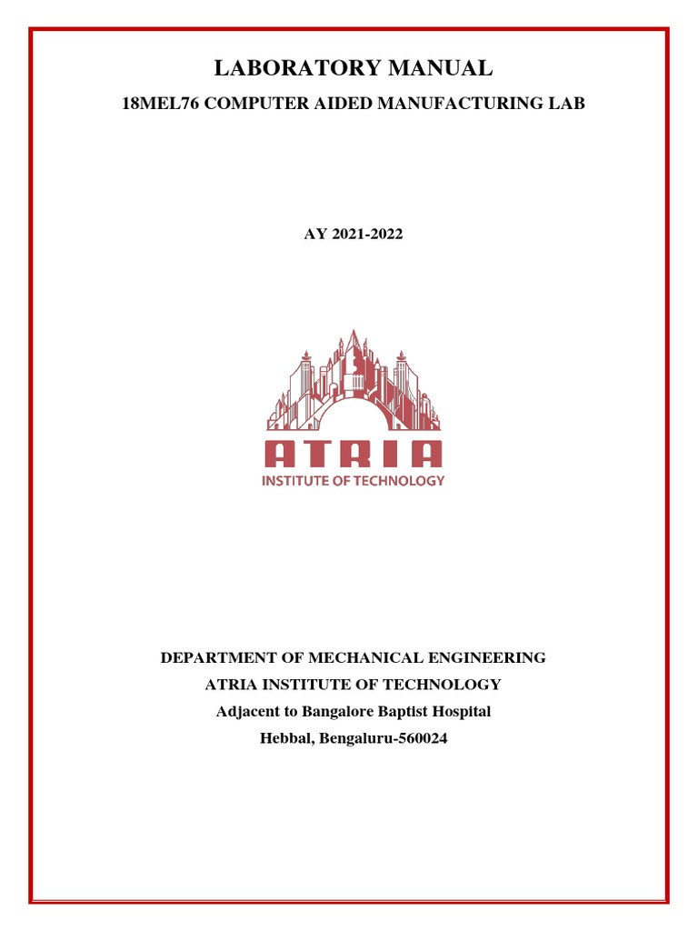 CAM lAB MANUAL 2021 2022 | PDF | Cartesian Coordinate System ...