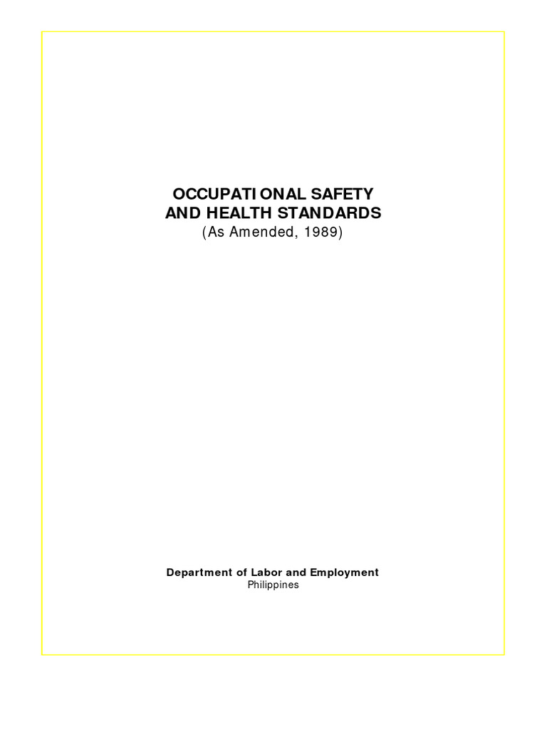OSH (Yellow Book) 1989 | PDF | Occupational Safety And Health | Employment