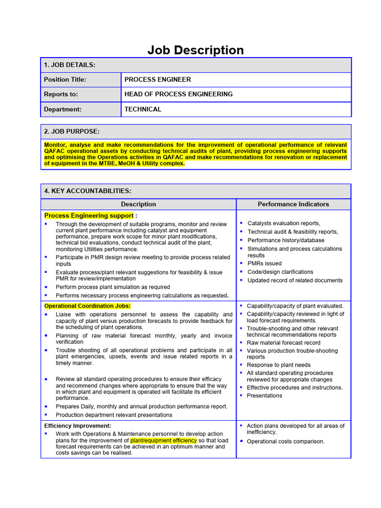 JD Process Engineer-New | PDF | Simulation | Engineering