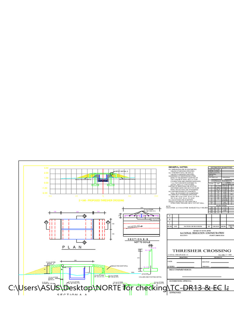 Tresher Crossing Canal Structure Plan | Download Free PDF | Structural Engineering | Building ...