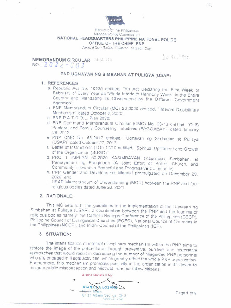 PNP MC 2022 003 | PDF