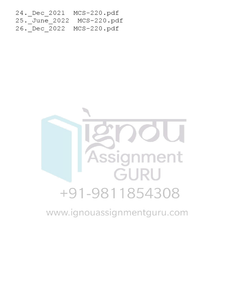 MCS-220 Ignouassignmentguru - Com872 | PDF | Spring Framework ...