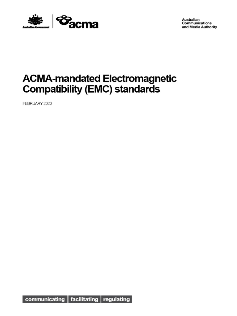ACMA-mandated EMC Standards | PDF | Electromagnetic Compatibility ...