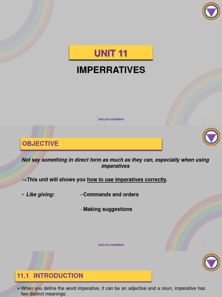 UNIT 11 - IMPERRATIVES - Tu Moi | PDF | English Grammar | Clause