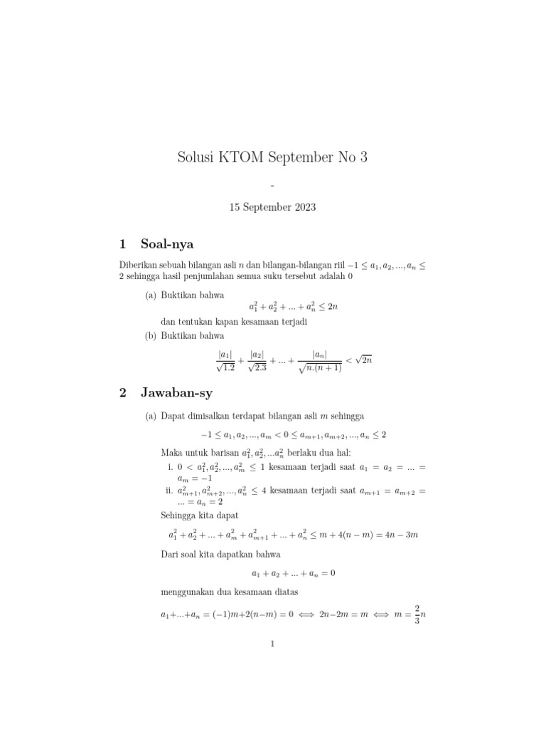 Solusi KTOM September No 3 | PDF | Metode & Bahan Ajar