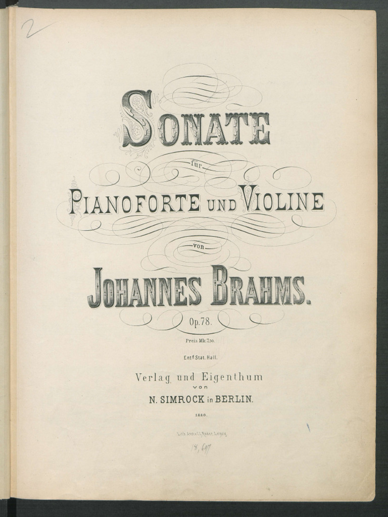Brahms Violin Sonata No. 1 | PDF