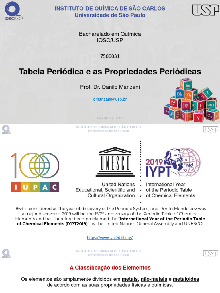 Aula 06 - Tabela Periódica e Periodicidade Química - 2021 - Remoto - D ...