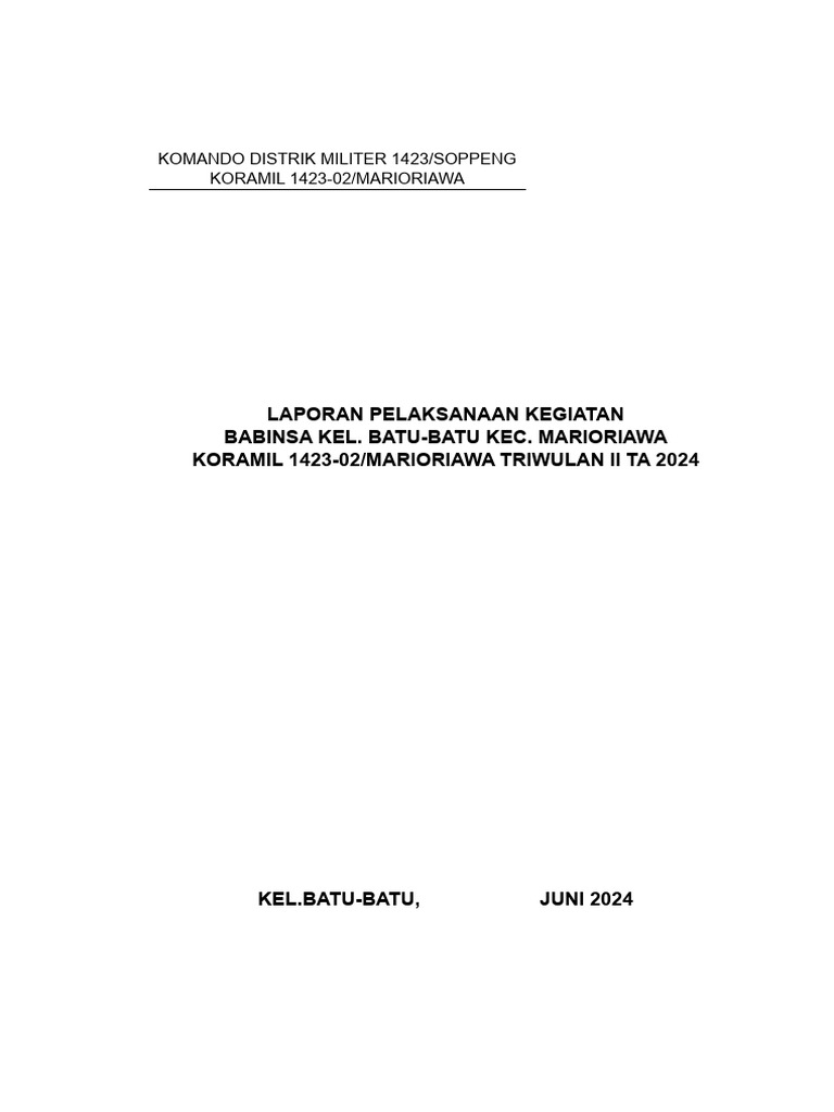 Sampul Koramil | PDF