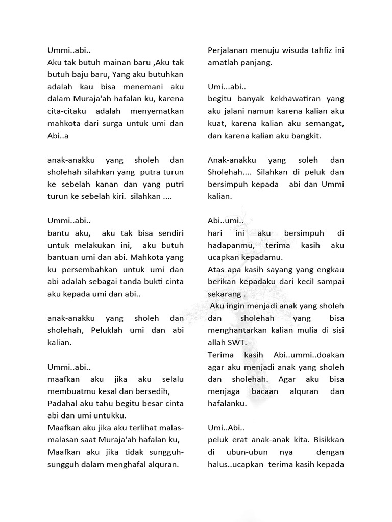 Puisi Wisuda Tahfiz | PDF