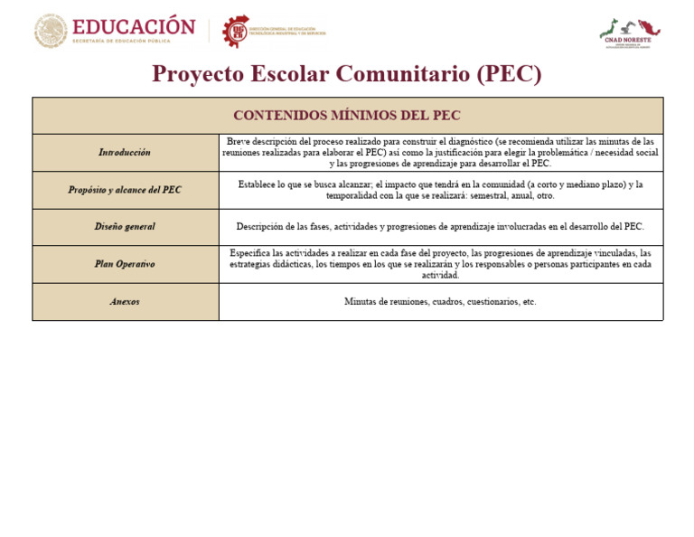 Guía del Proyecto Escolar Comunitario | PDF